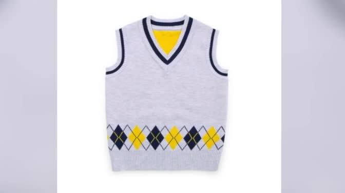 Hot Selling School Uniform Square Stripes Vest Custom For Primary ...