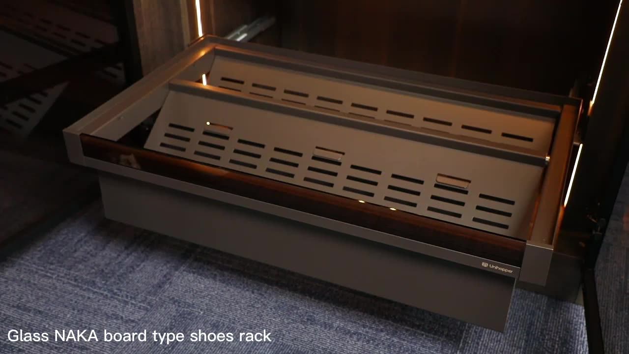 Unihopper Modern Wardrobe Shoe Cabinet Storage Glass Panel Soft Closing ...