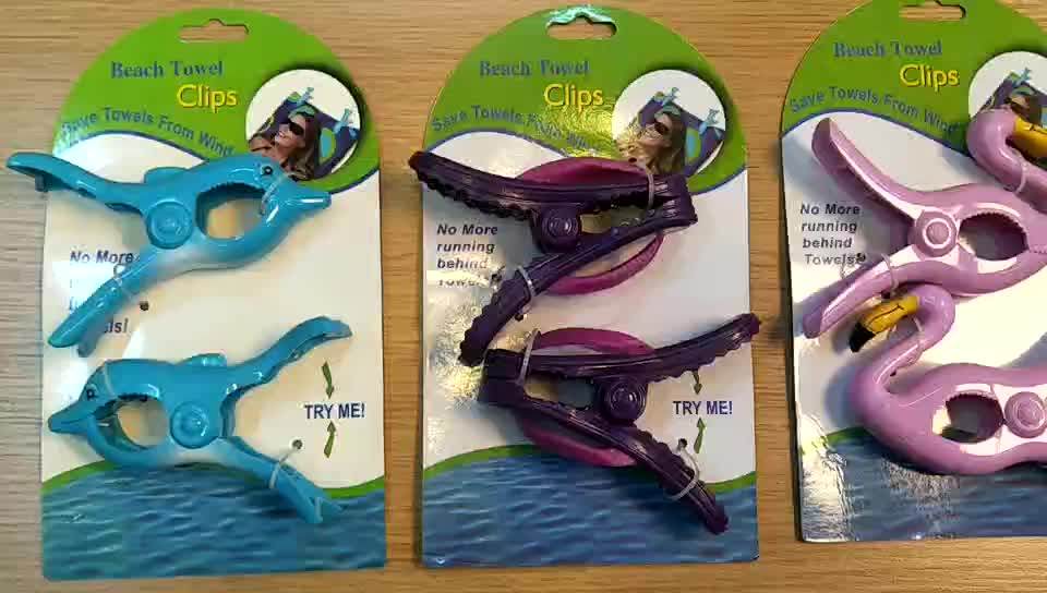 Souvenir Custom Animal Shape Plastic Beach Towel Clips - Buy Beach ...