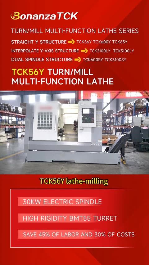 Cnc Lathe With Inclined Bed Tck56 Lathe Milling Machine Combo For Metal ...