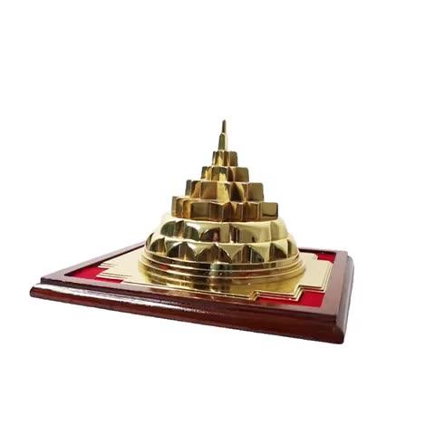 Meru Shri Yantra For Wealth & Sucess In Life Brass Metal Golden Color ...