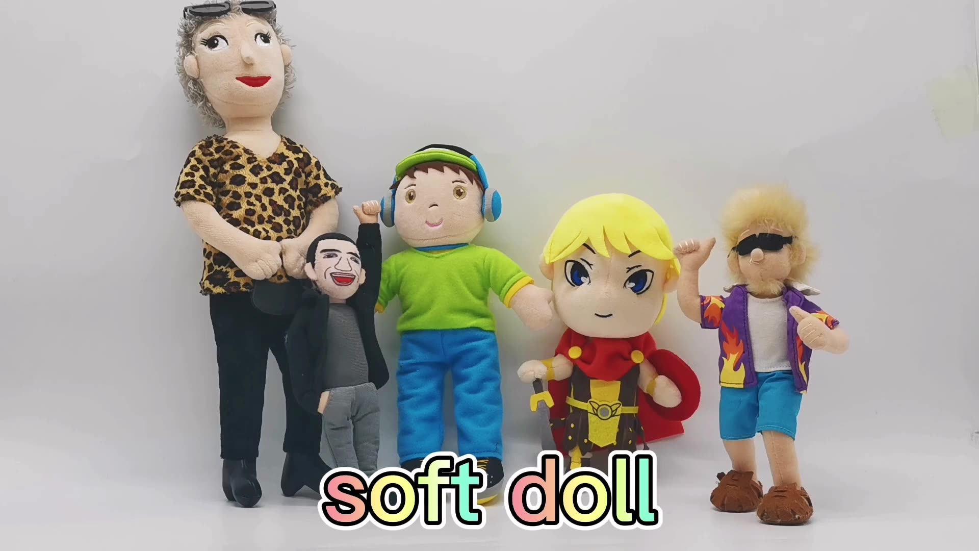 Life Size Custom Cartoon Soft Plush Boy Man Doll With Glasses Kids Toy ...