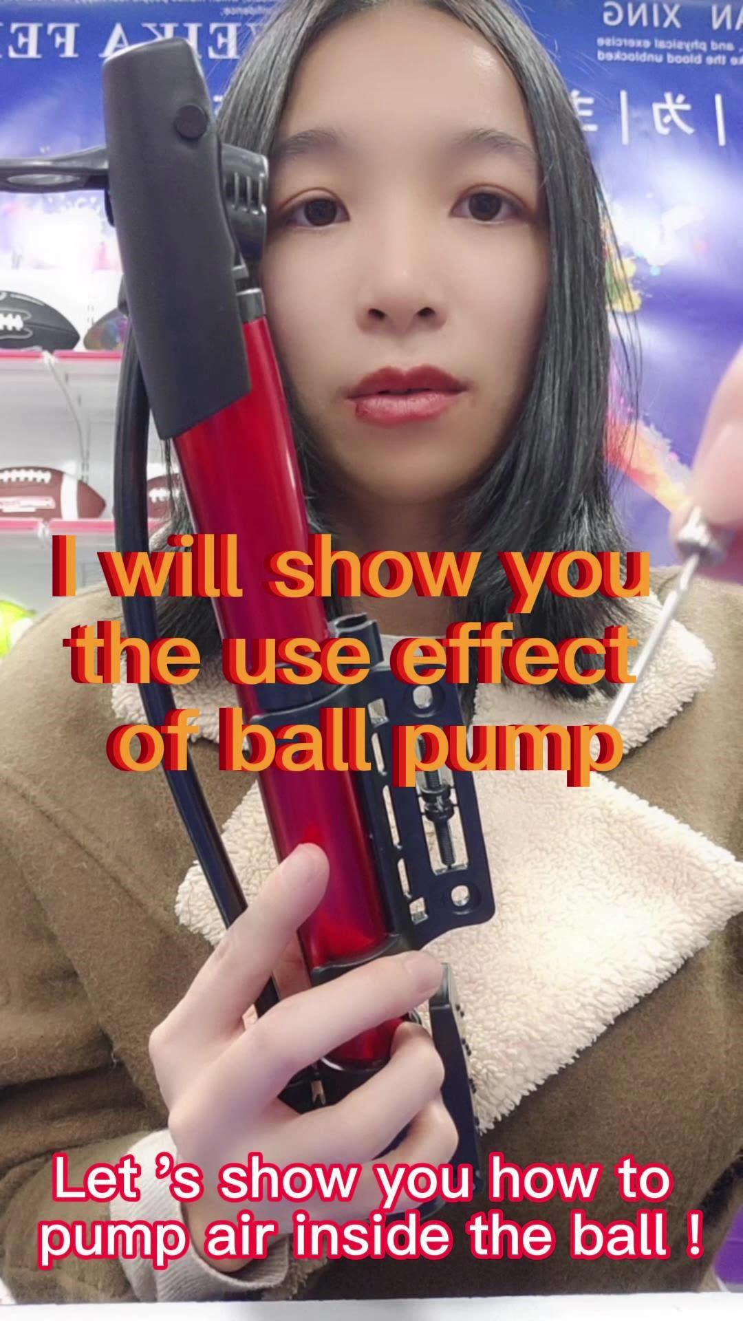 Steel Tube Rubber Basketball Soccer Ball Hand Air Pump Portable Mini ...