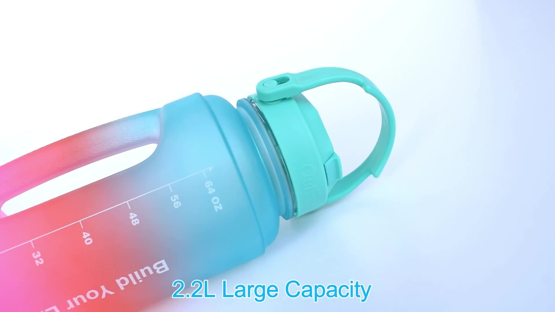 2 In 1 Lid Half Gallon Water Bottle Dishwasher Safe Gallon Water Jug ...