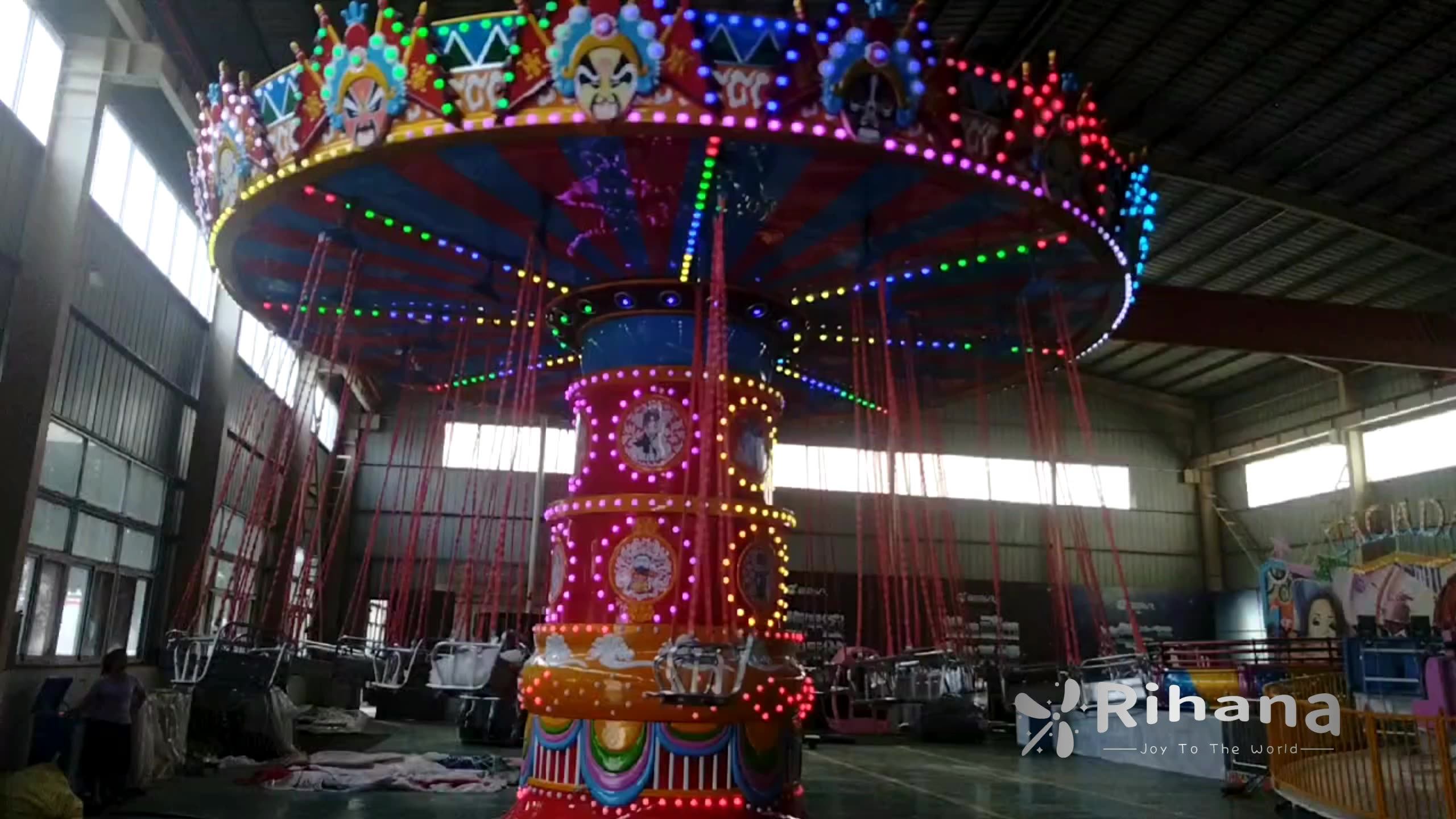 Outdoor 36 Seat Rotating Rocking Head Flying Chair Amusement Park ...