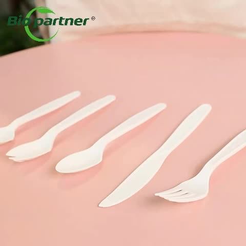 Cornstarch Plastic Flatware Set Disposable Eco-friendly Knife Fork ...