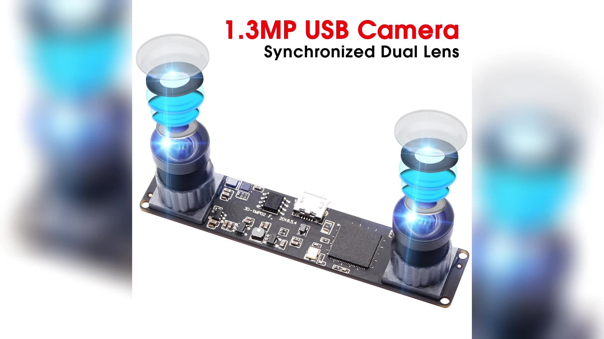 Elp Synchronized Dual Lens Stereo Usb Camera 1.3mp Hd 960p Webcam 3d Vr ...