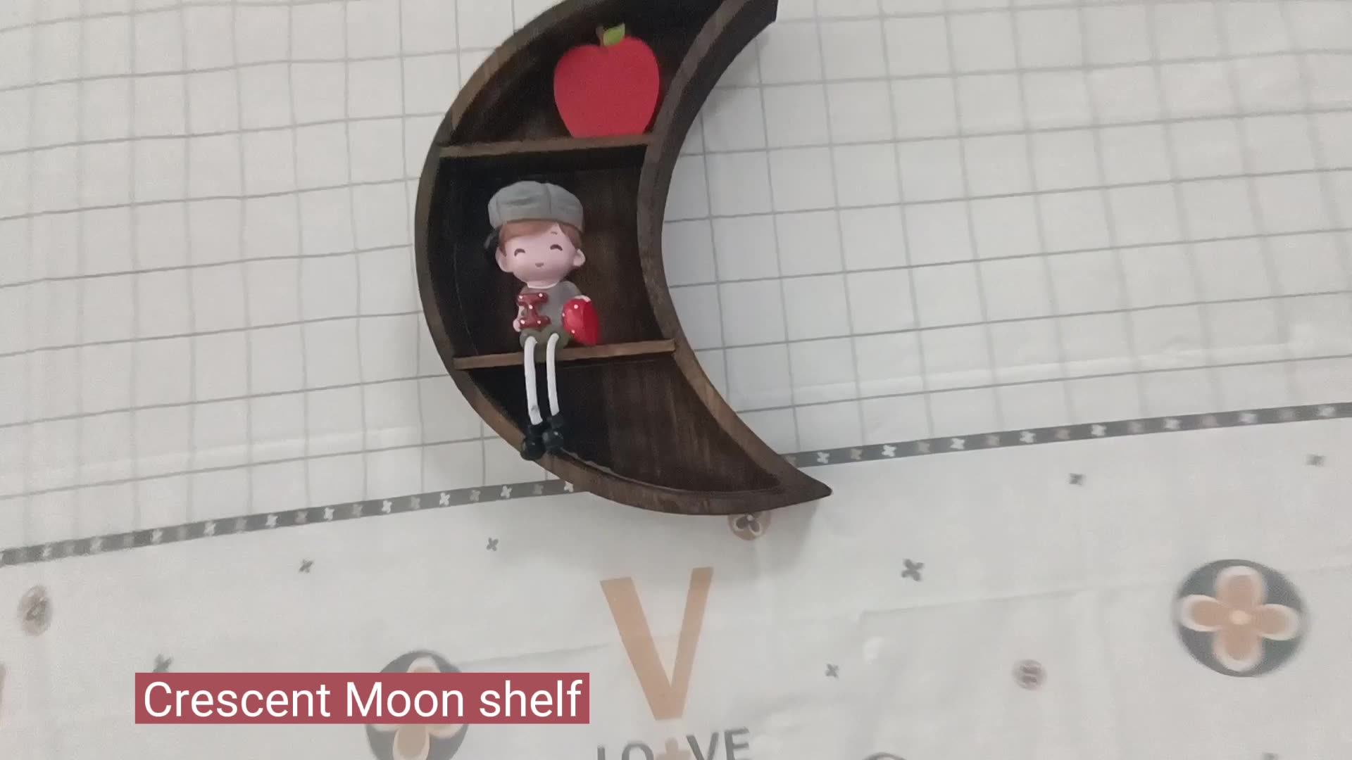 Wall Mounted Moon Shape Display Shelf For Trophies Medals & Plaques ...