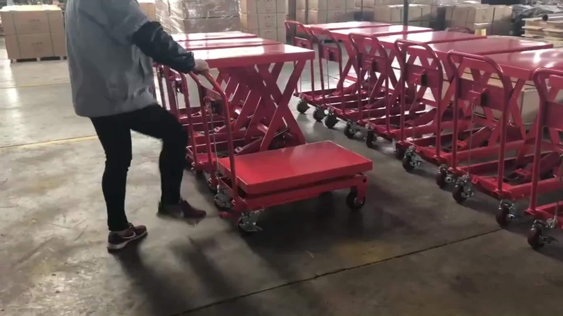 Foot Pump Manual Mechanical Scissor Lift Platform Table Cart Hydraulic ...
