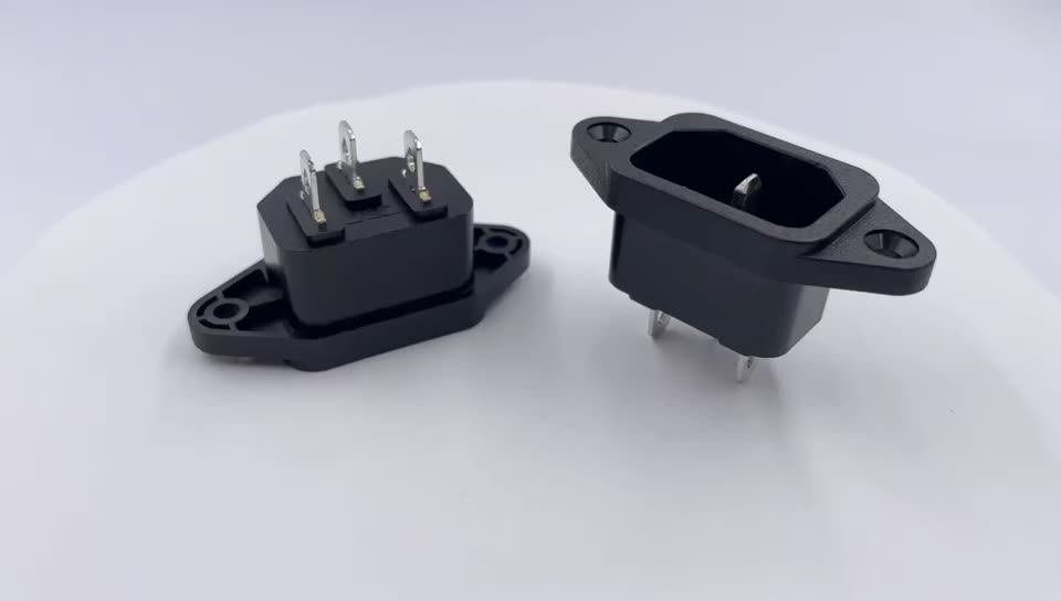Iec C14 Power Socket -15a Screw In Pcb Inlet- Panel Chassis Mount ...