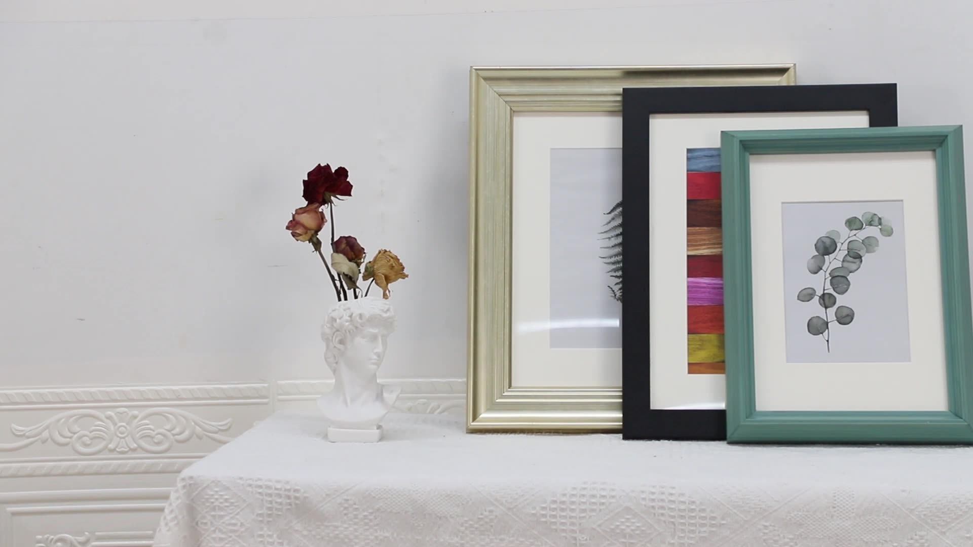 Modern Texture Light Grey Wood Frame For Home Decor - Buy Wood Frame ...