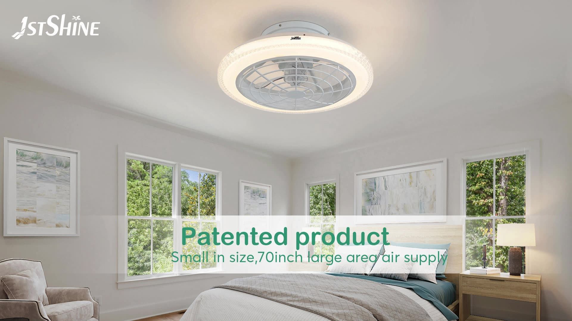 1stshine Led Ceiling Fan 220v Indoor Home Use Low Profile Flush Mounted ...