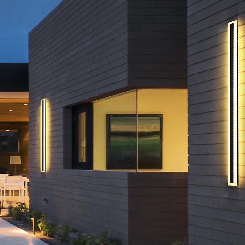 Black Modern Outdoor Led Linear Wall Light Ip65 Waterproof Garden Wall ...