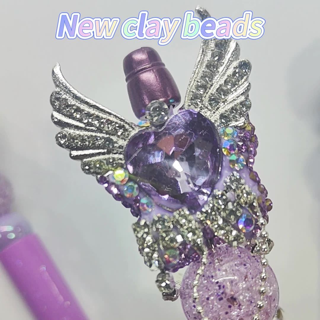 Multi-colored Angel Wings And Love Diamond Clay Beads For Diy Beaded ...