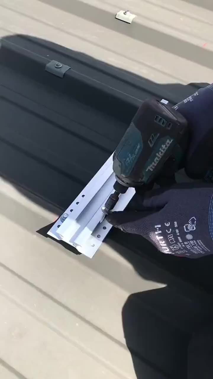 Photovoltaic Pv Roof Racking Structure Installation To Support Solar ...