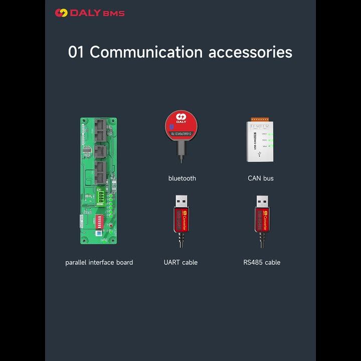 Daly Smart Bms 3s-24s 12v-72v 30a-500a Bt Uart Rs485 Can Light Board ...