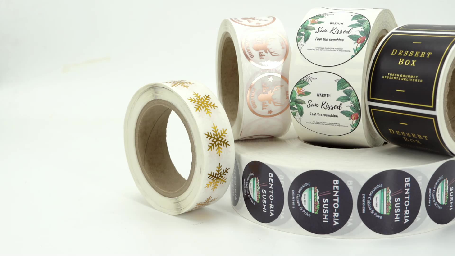 Custom Adhesive Waterproof Round Circle Logo Sticker Printing Roll Personalized Vinyl Sticker ...