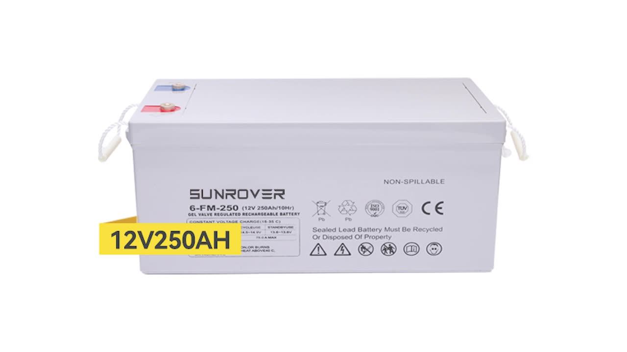 24v 250ah 300ah Deep Cycle Solar Storage Battery Gel 48v 12v 250ah Lead ...
