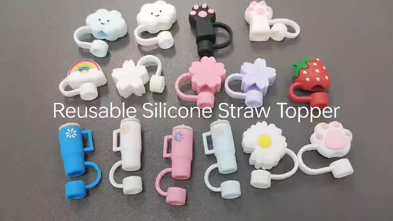 Character Silicone Straw Cover,Cherry Blossom Silicone Large Straw Tip ...