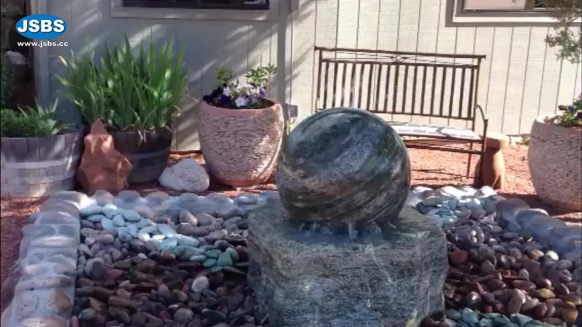 Stone Feng Shui Red Marble Rotating Ball Water Sphere Fountain For ...