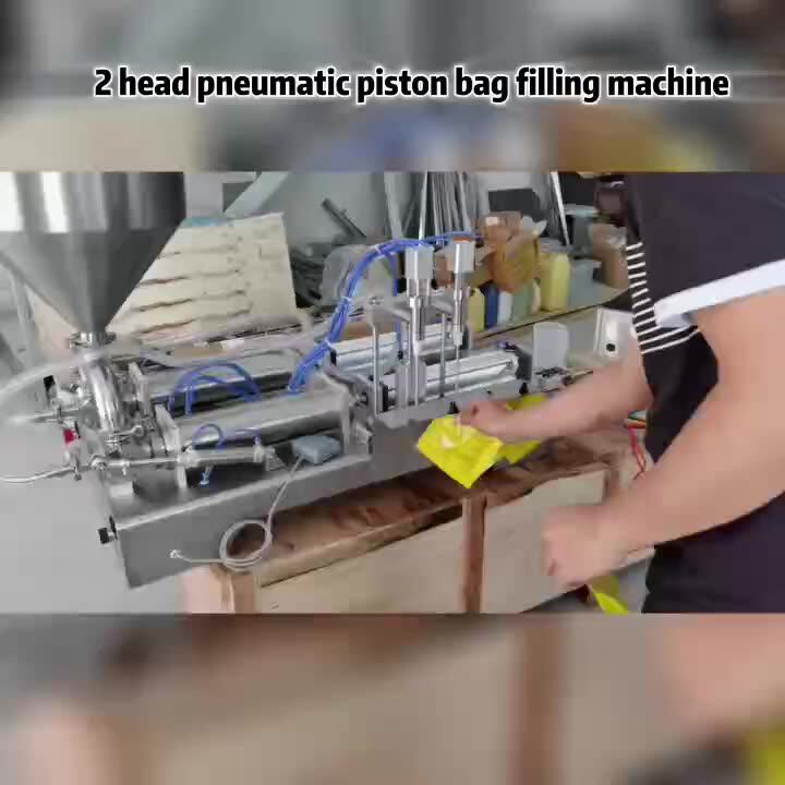 Semi-automatic 2 Nozzle Suction Bag Paste Filling Machine Cheese Cream ...