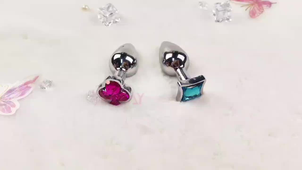 Sexbay Logo Labeled Metal Anal Plug Poker Base Spades Hearts Diamonds Clubs Gem Hip Plug Can Be ...