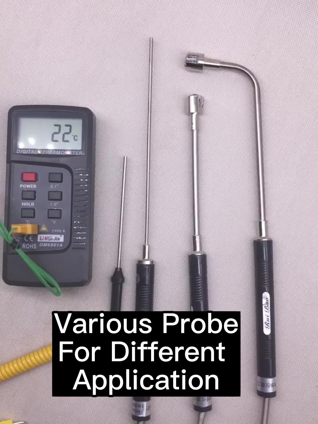 K Type Handheld Surface Thermocouple Probe Immersion Temperature Probe ...