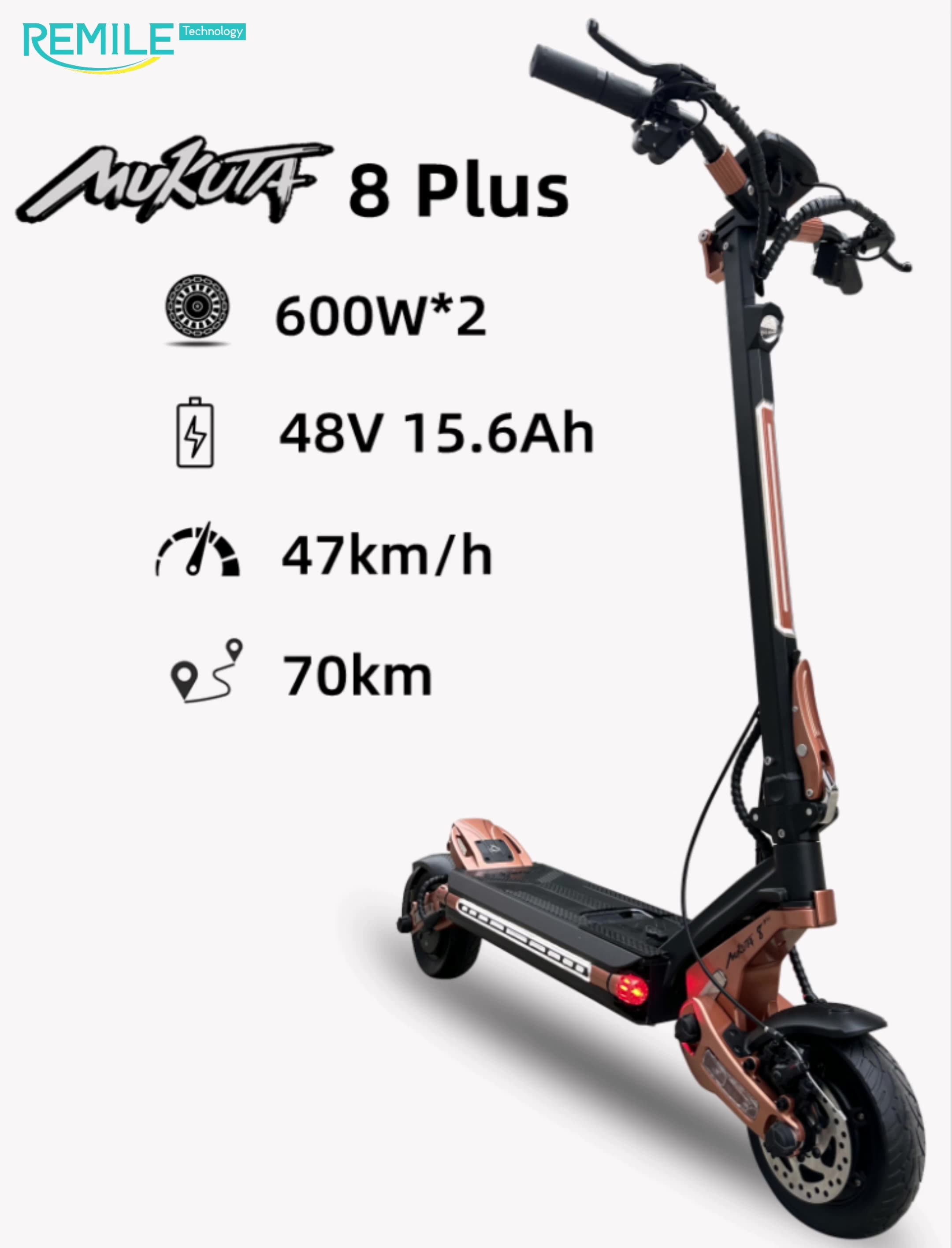 Mukuta 8 Plus Foldable 1200w Mobility E Scooter Adults Self-balancing ...