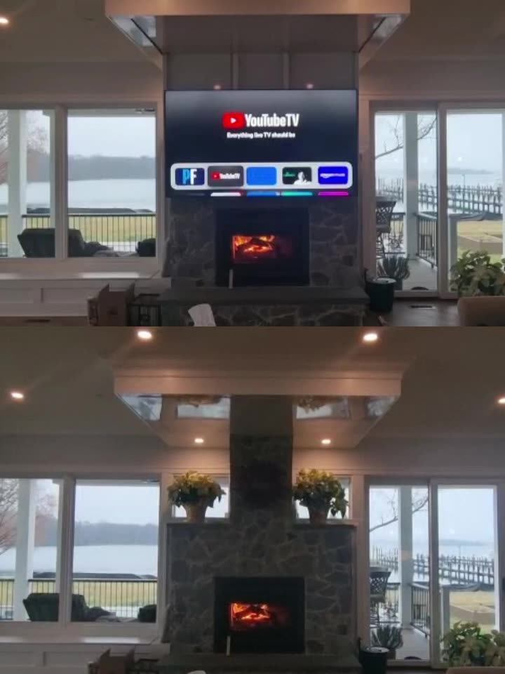 32-86" Motorized Drop Down Tv Lift System Tv Mount Full Motion Ceiling ...