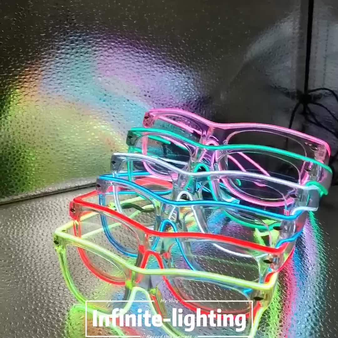 High Quality Neon Glasses Led Sunglasses Flashing El Wire Led Crazy Big ...