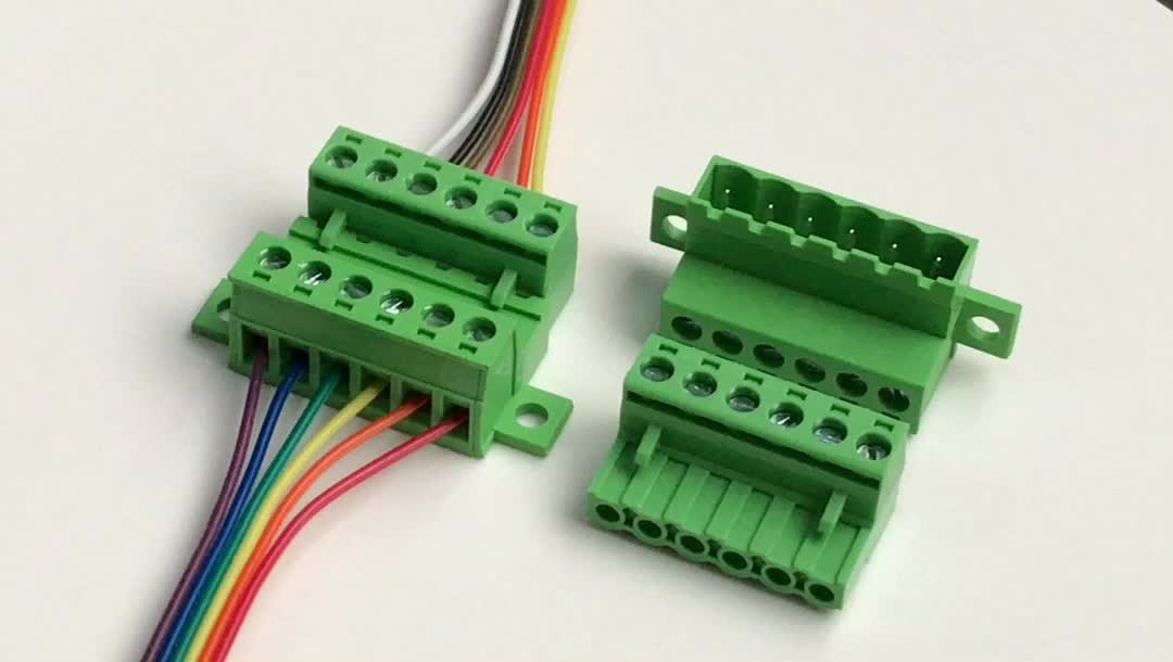 Xinke 4 Position Male Terminal Block Connector With Flange That Can Be ...