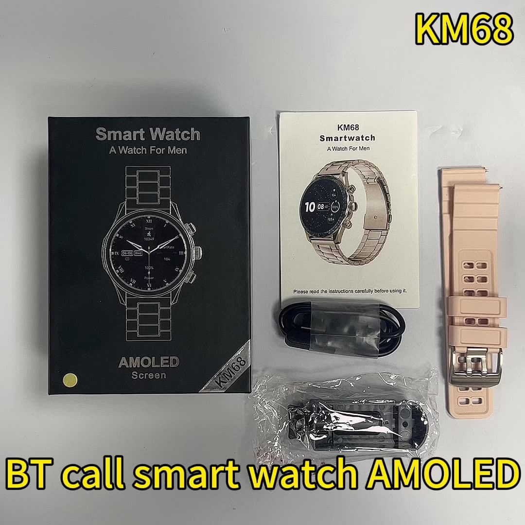 Km68 Amoled Smart Watch High-end Business Style For Men 1.43 Inch 466* ...