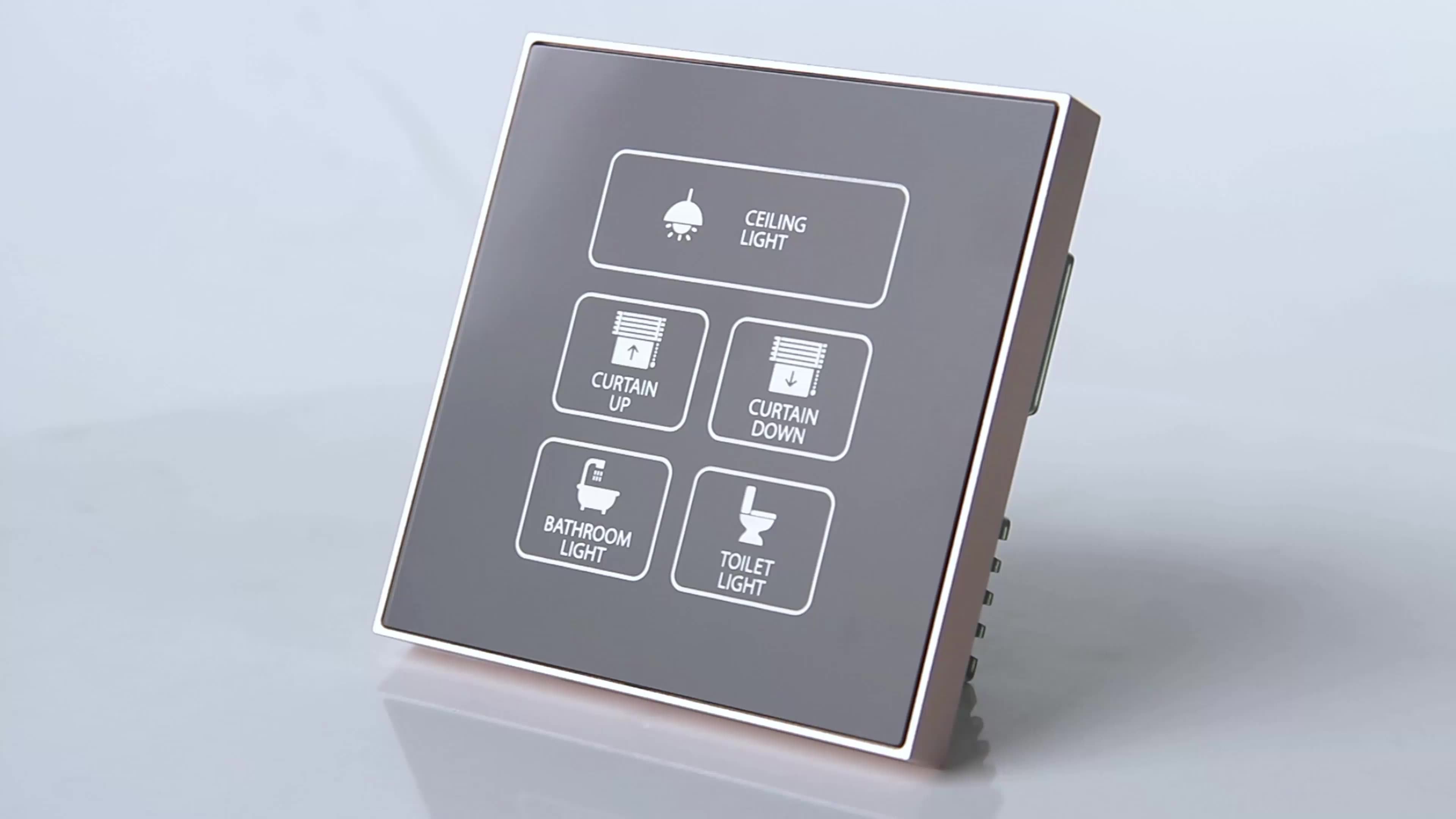 18e Series-rs485 12-24v Modbus Luxury Cutomzied Hotel Smart 5-button ...