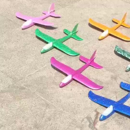 Hlc498 Big Foam Plane Glider Toys Hand Throw Roundabout Airplane Light ...