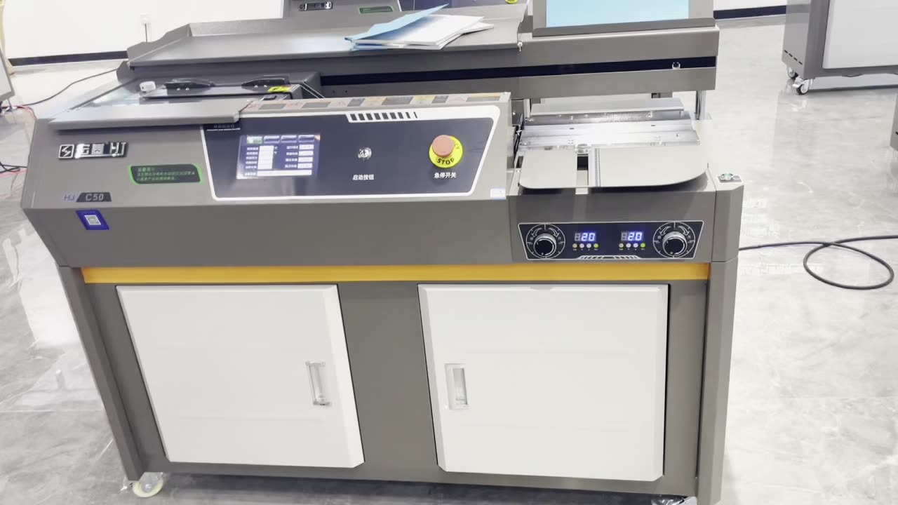 Front C20 C50 C60 Automatic Hot Melt Glue Binder A4 Perfect Binder A4 Perfect Binding Machine ...