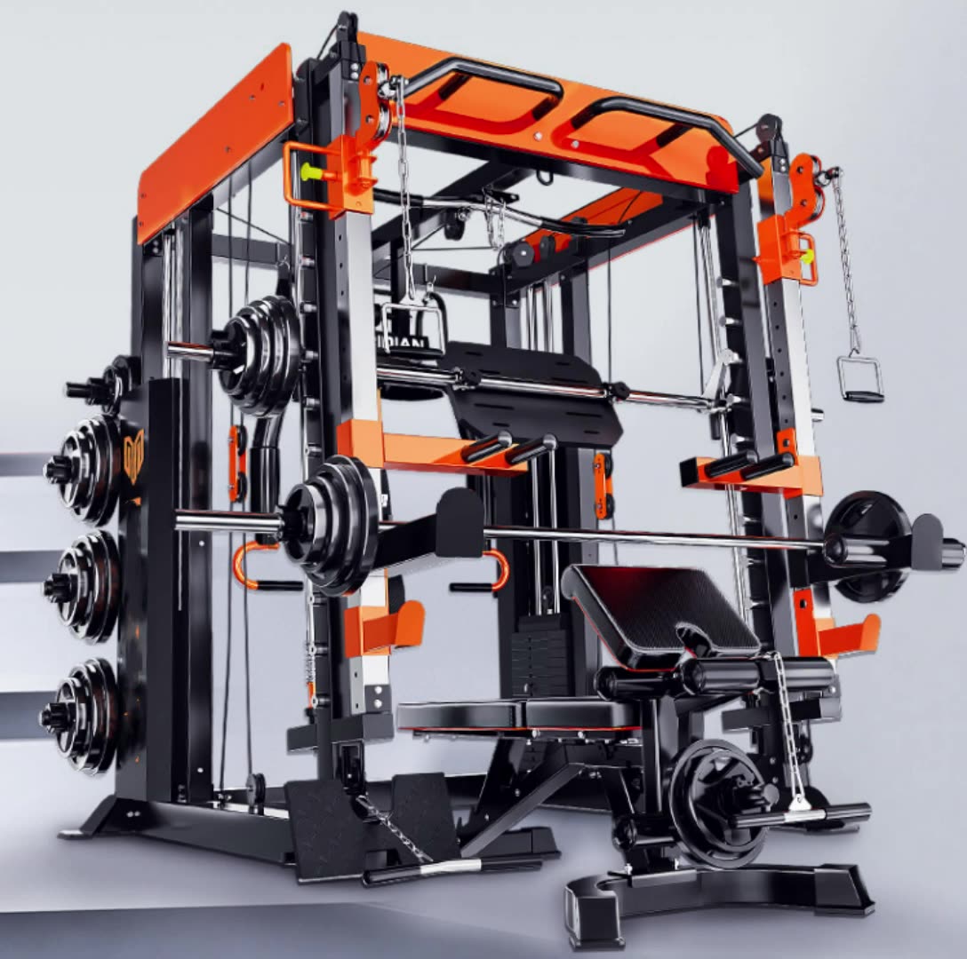 Smith Machine Gantry Squat Rack Multi Functional Trainer Gantry Fitness Equipment Commercial ...