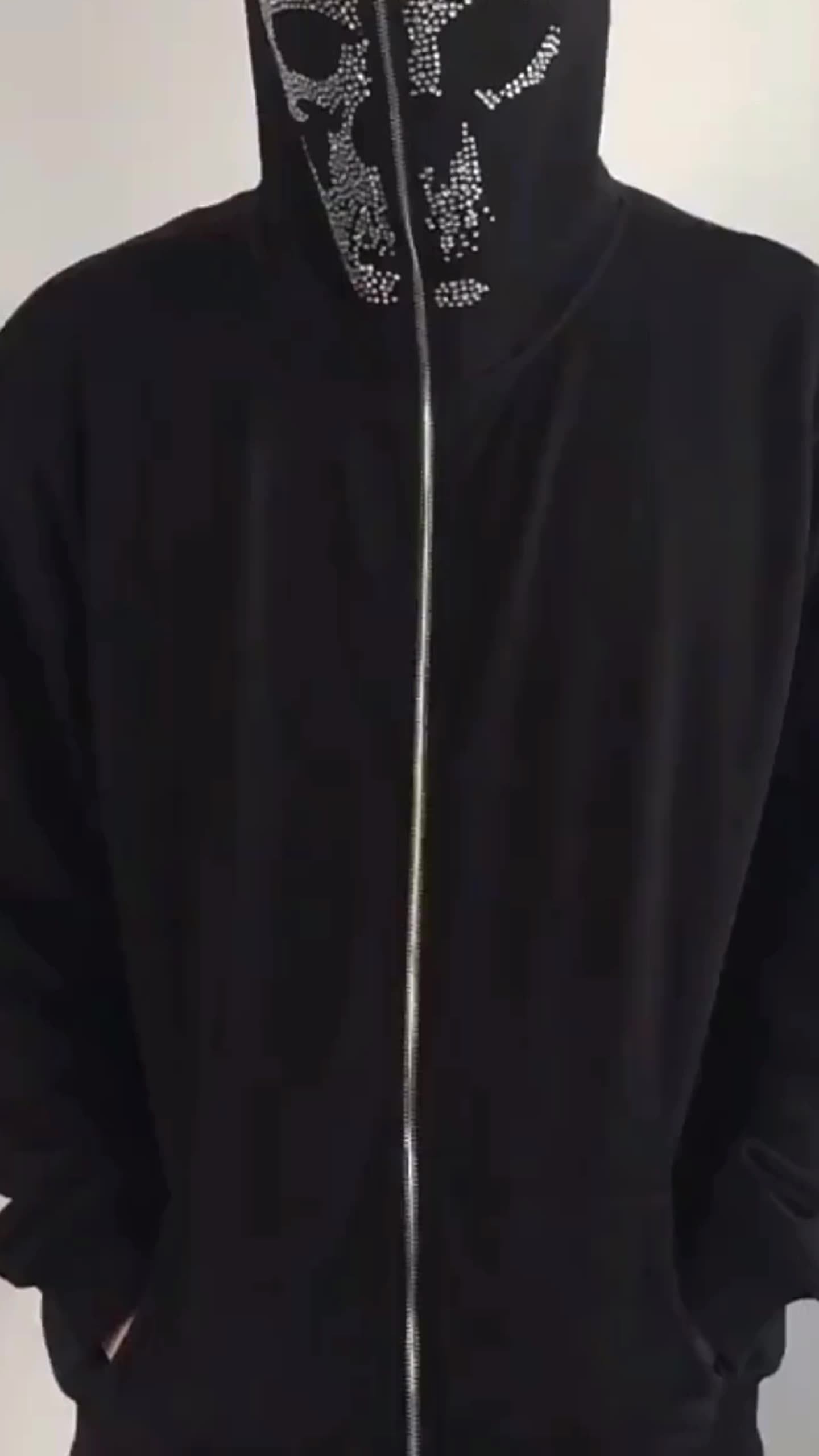 Custom Clothing Skull Skeleton Hoodie Rhinestone Hoodie,Full Zip Up ...