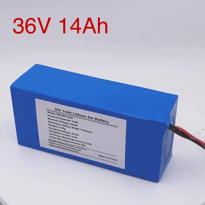 14ah 36v Lithium Ion Battery Pack For Electric Bicycle - Buy 36v ...