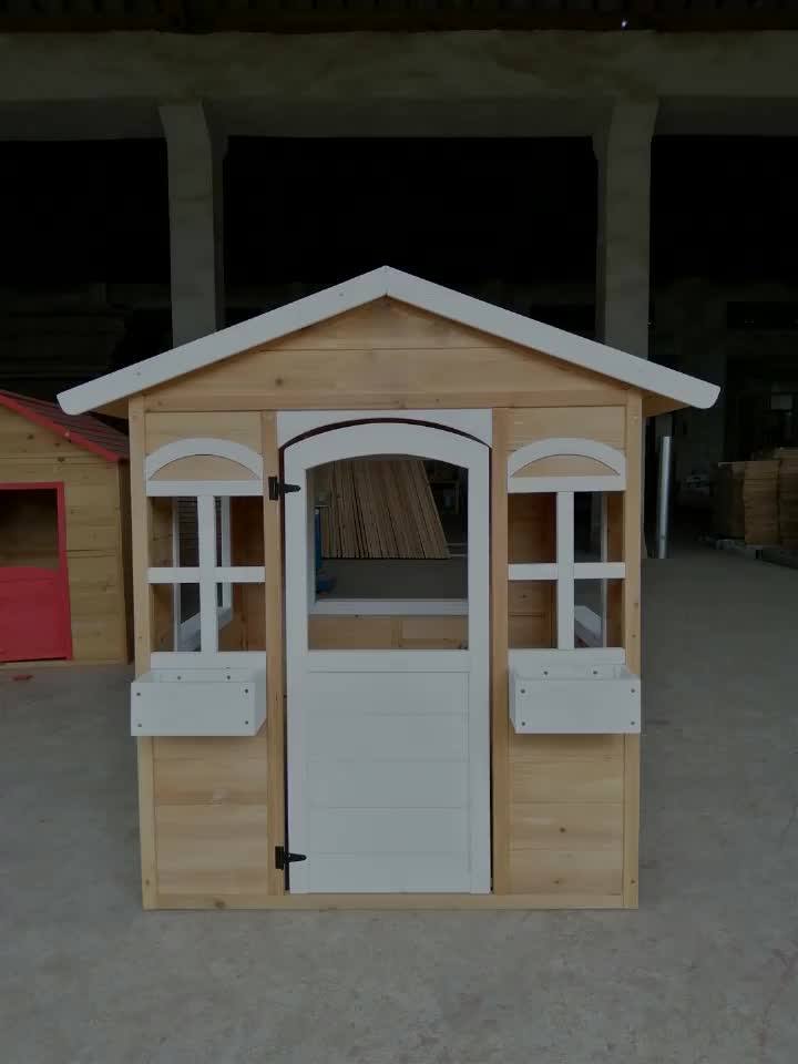 Modern Prefabricated Easy To Install Wooden Cubby House Girls Outdoor ...