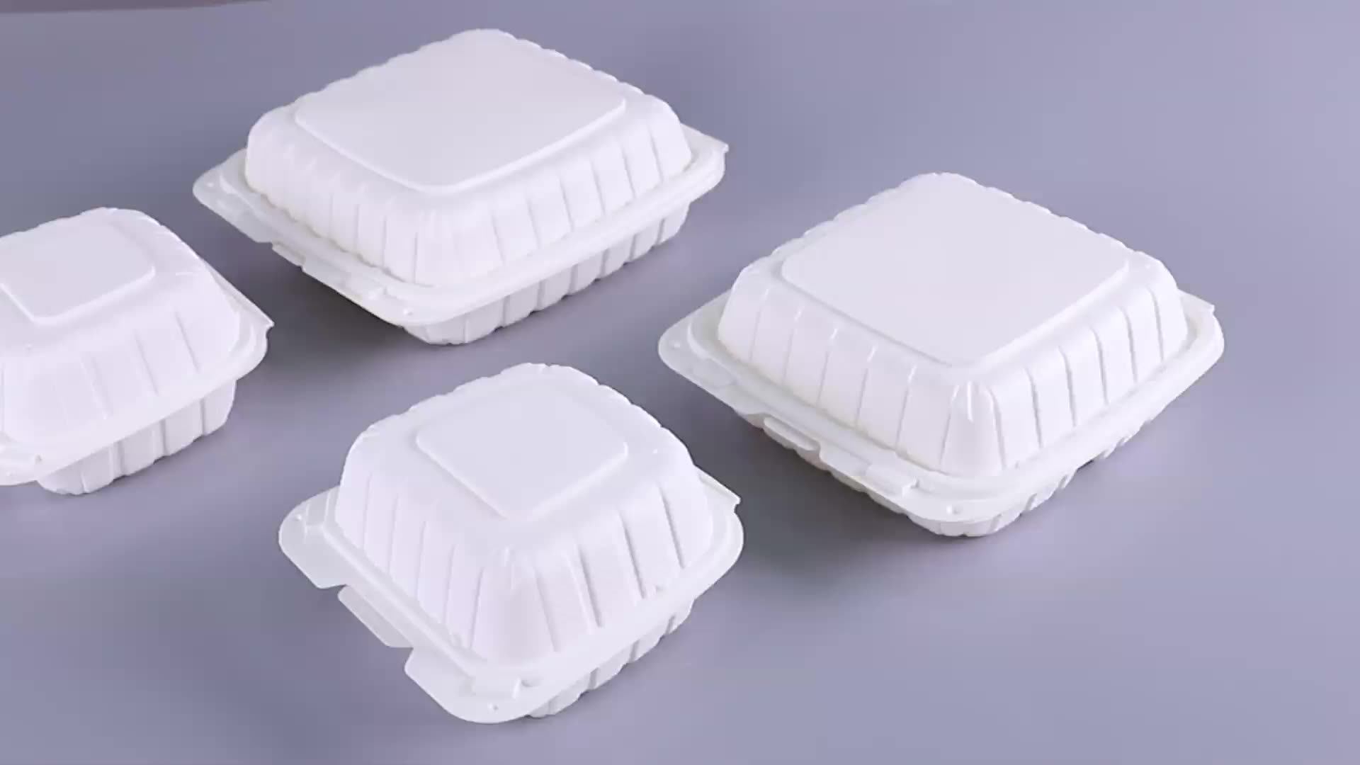 White Plastic Polypropylene Hinged Container 3 Comp,Disposable Pp Lunch ...