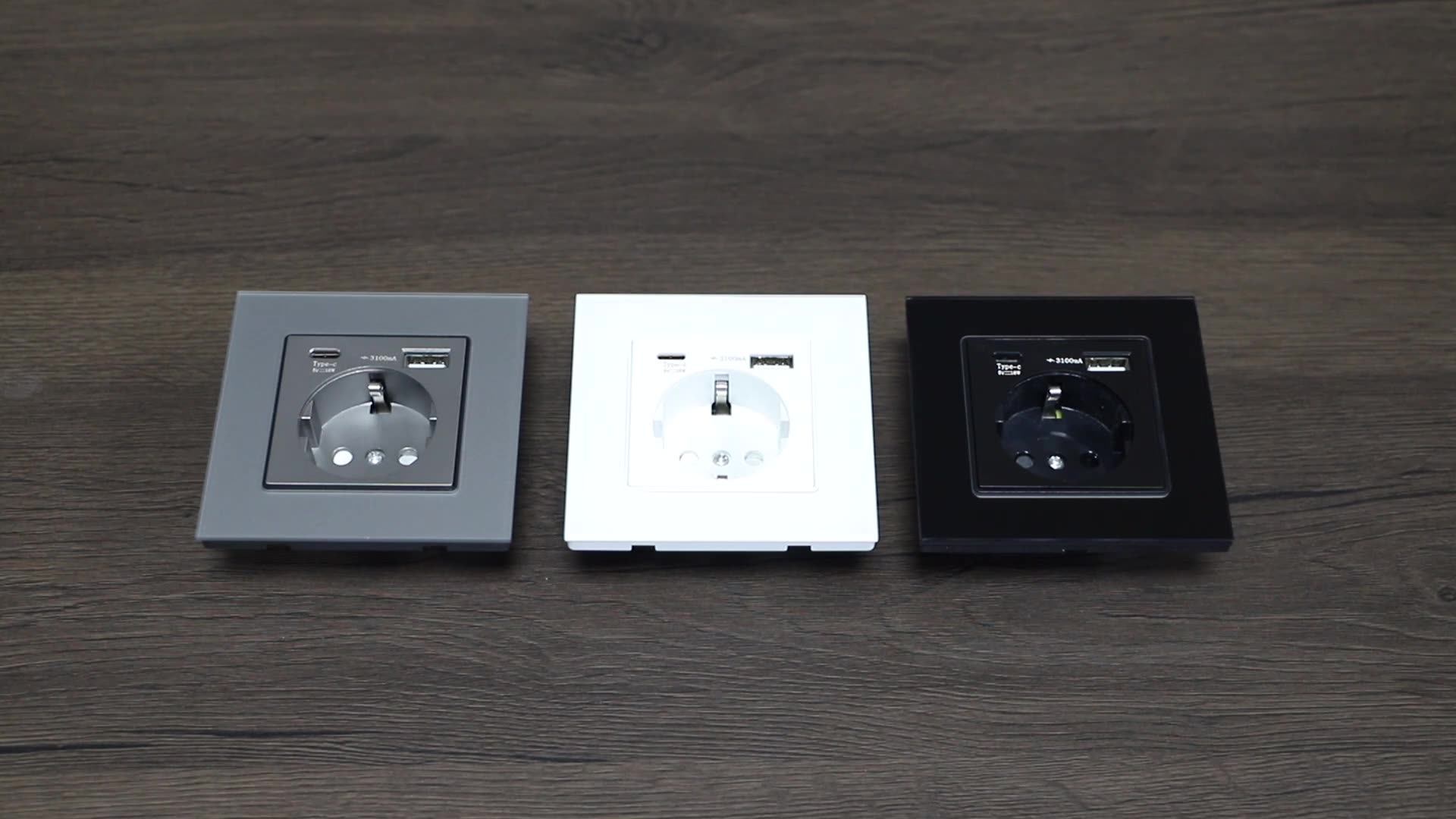 Delviz Tempered Crystal Glass Panel,Type C European 16a Power Outlet ...