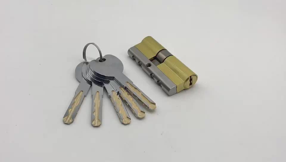 European Solid Brass Double Open Key Master Safe Lock Cylinder - Buy ...