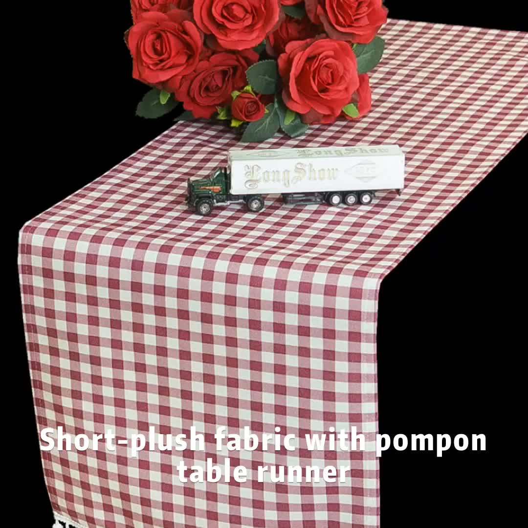 Longshow Hot Selling Beautiful Burlap Plaid Red And White Checkered ...