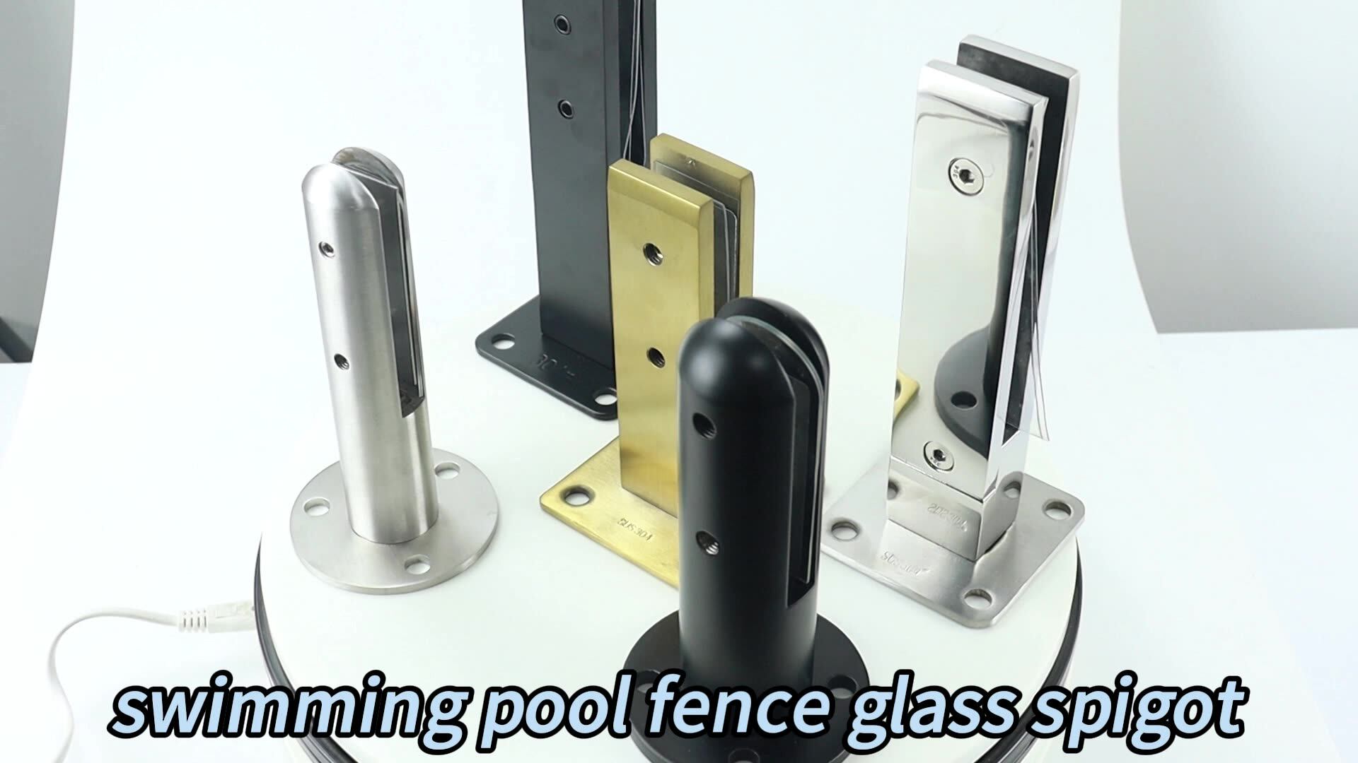 Handrail Railing Glass Clamp Stair Balustrade Golden Black Spigot For ...