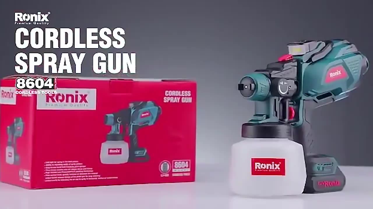 Ronix 8604 Airless Paint Sprayer 20v Li-ion Battery Electric Portable ...