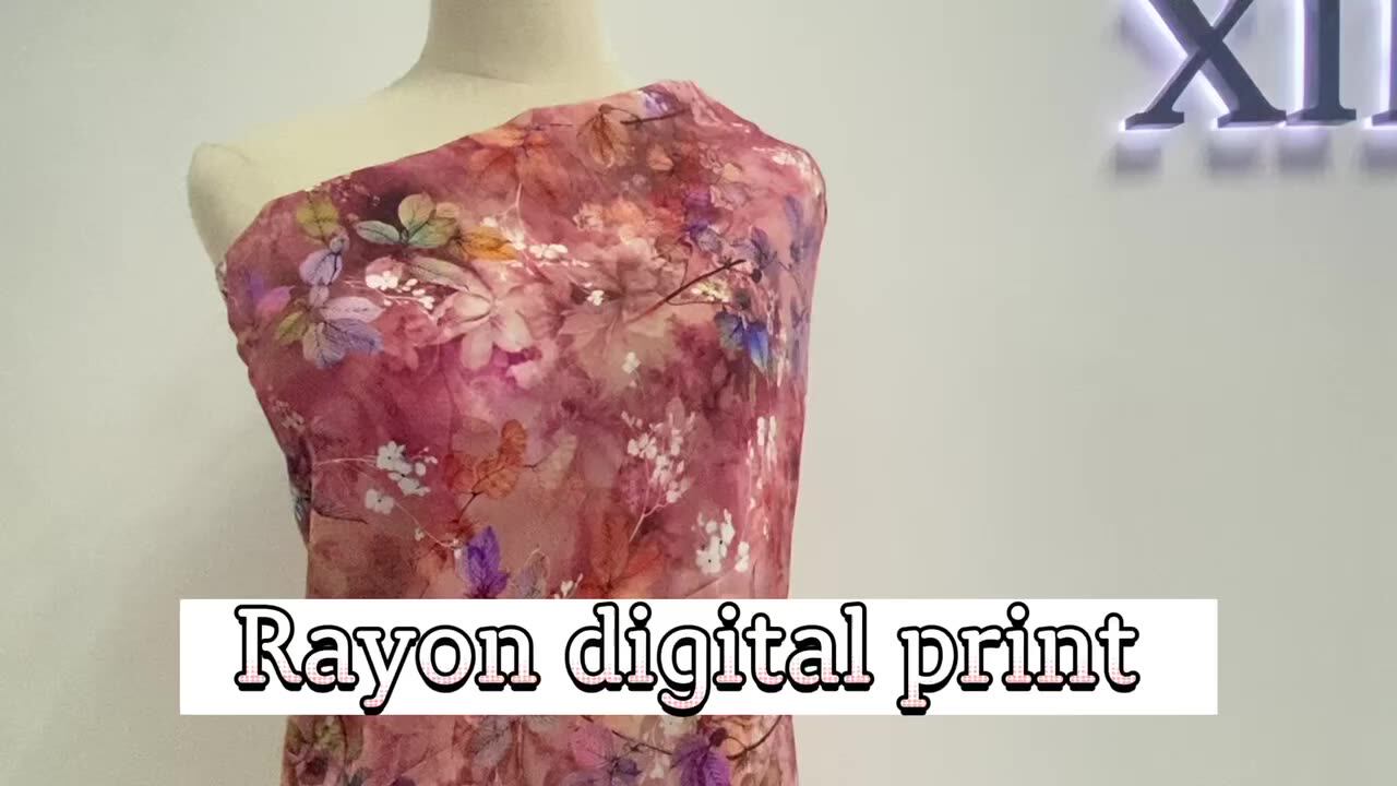 Breathable 45s Floral Custom Printed Rayon Fabric Spun Traditional ...