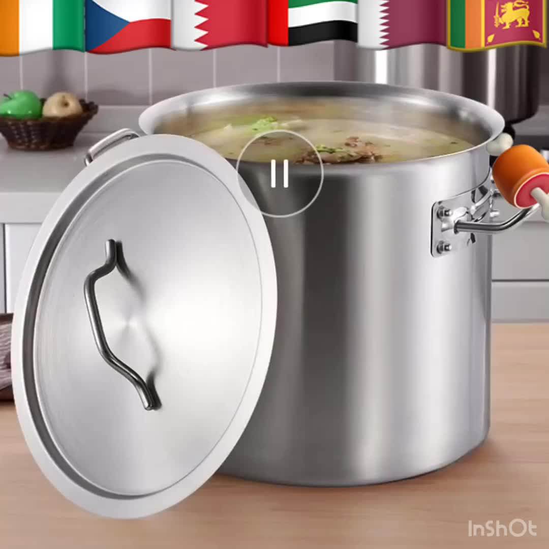 Commercial Non Stick Cookware Sets Industrial Sliver Soup Cook Pots ...