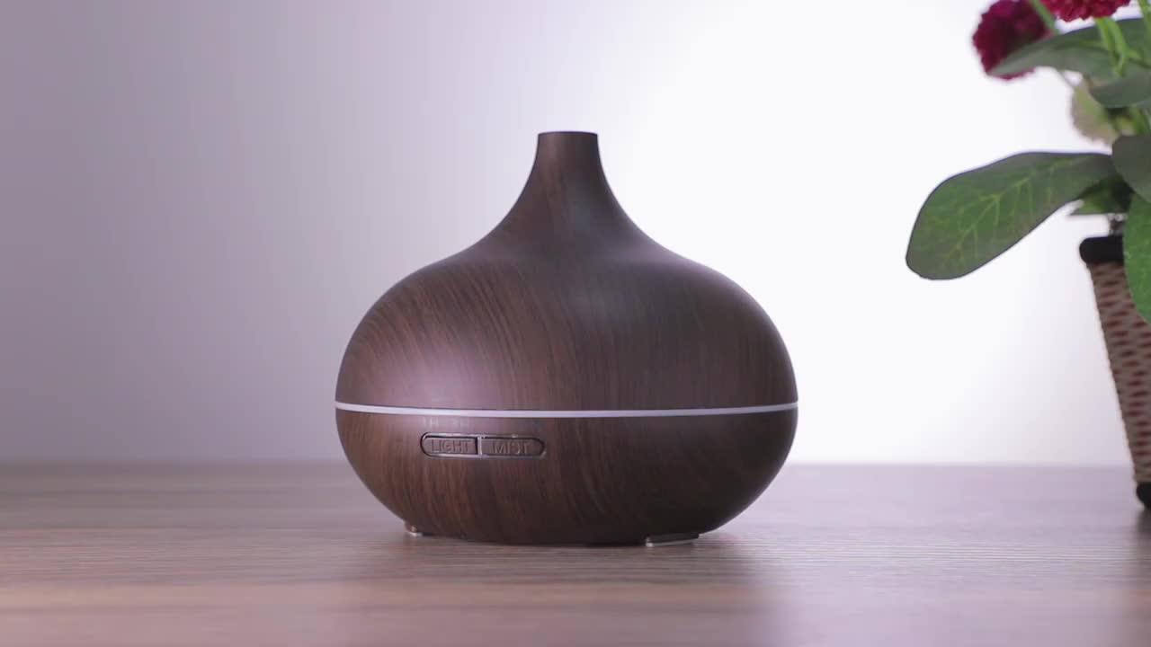 Wood Grain 500ml Remote Control Ultrasonic Electric Air Humidifier ...