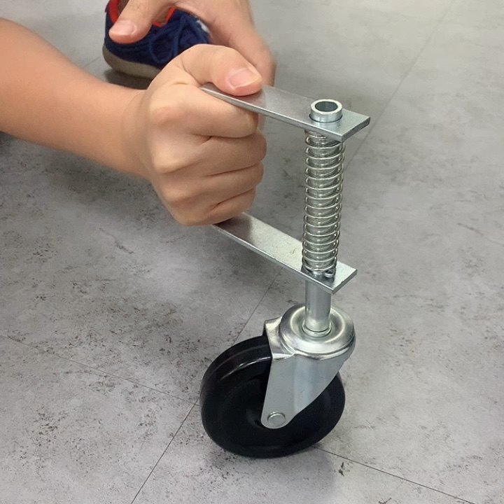 Schwarz Gummi Feder Belastete 4 "tor Räder Leiter Rollen Feder Last ...