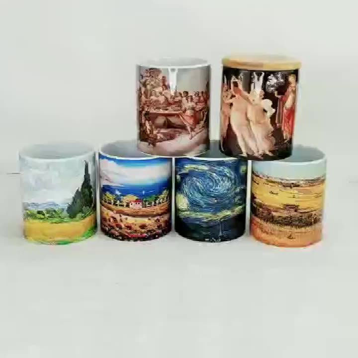 350ml Ceramic Sublimation Candle Jar With Lid Blanks Ceramic Candle Jar ...